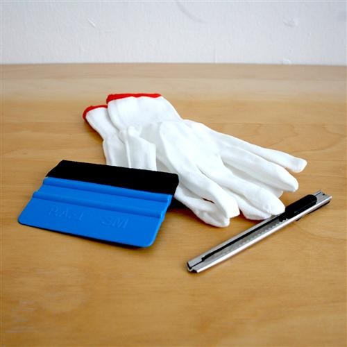 Car wrapping Zubehör Set: Handschuhe, Messer und Rakel